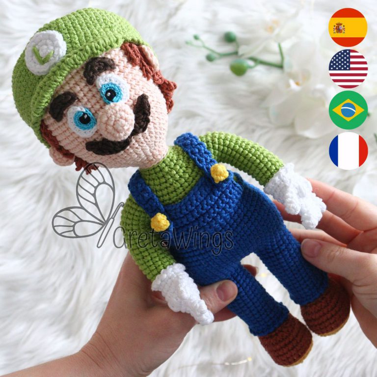 Luigi Pattern Amigurumi Mario Bros Series (Digital Download) | GretaWings